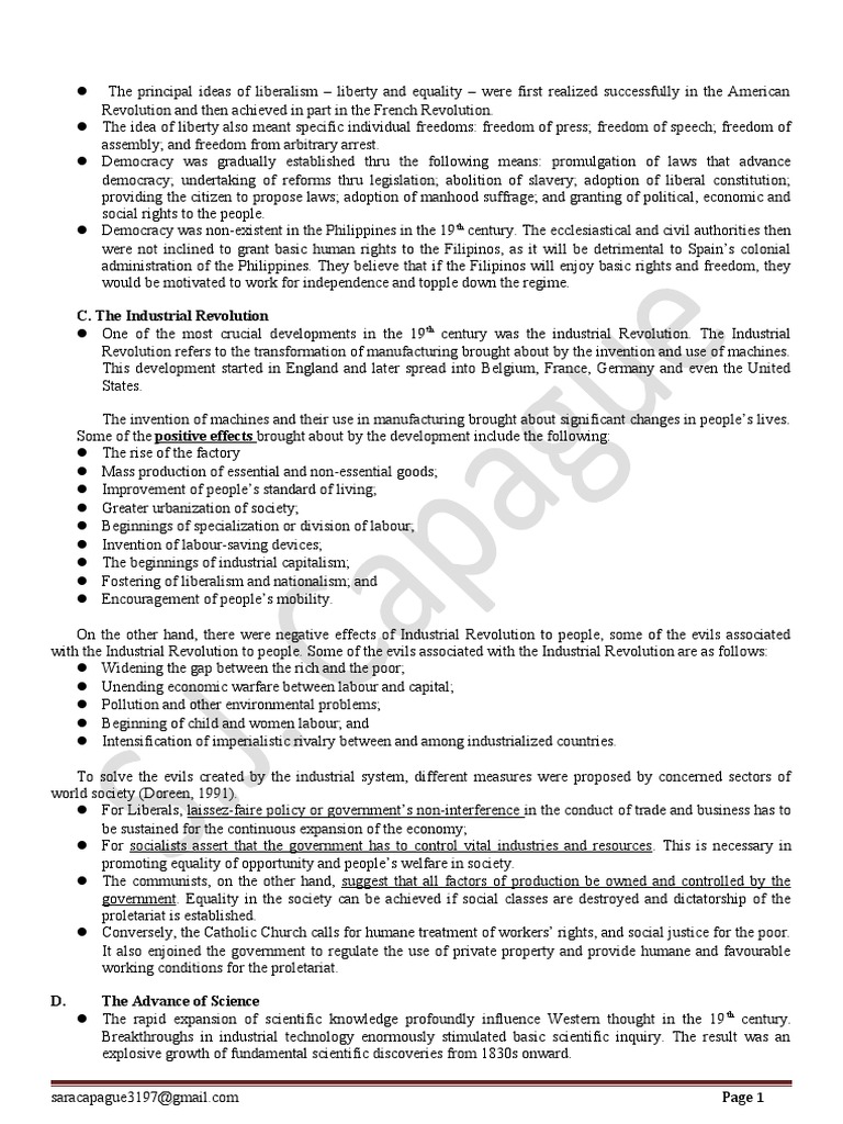 Final Handout in Rizal Edited | PDF | Liberalism | Philippines