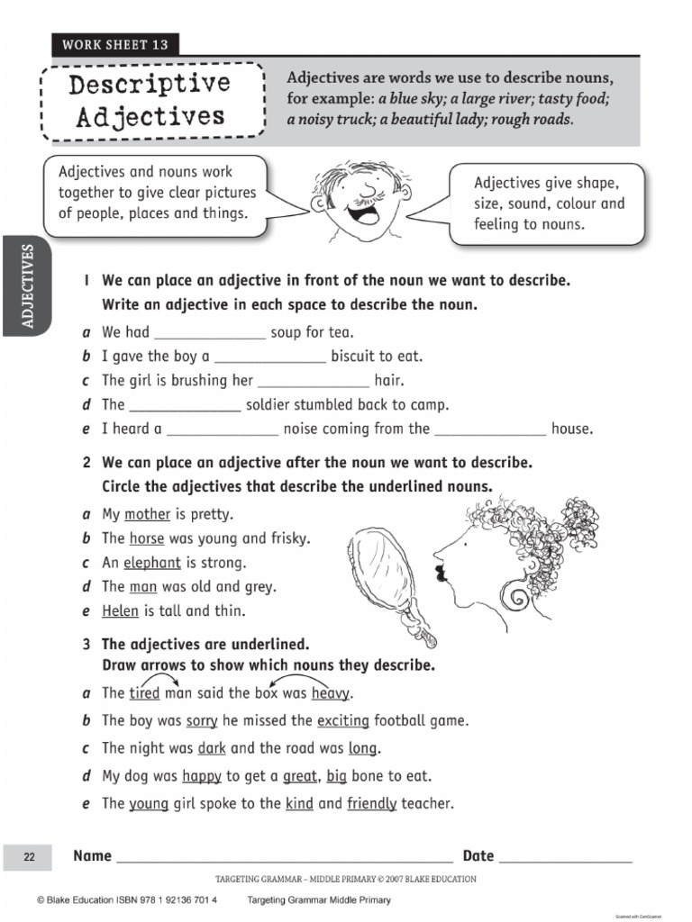 Adjectives Worksheets For Grade 3 | PDF