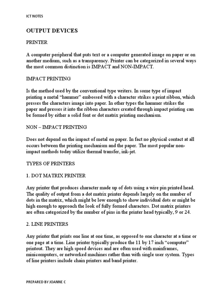 Output Devices | PDF