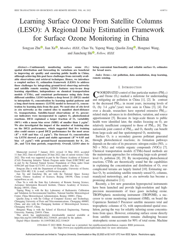 Learning Surface Ozone From Satellite Columns LESO A Regional Daily Estimation Framework For ...