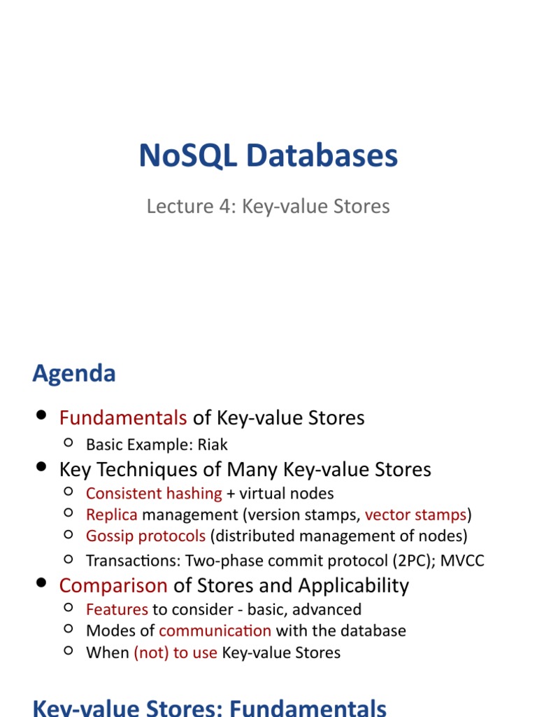 4 - Key-Value Stores | PDF | Database Transaction | Computer Engineering