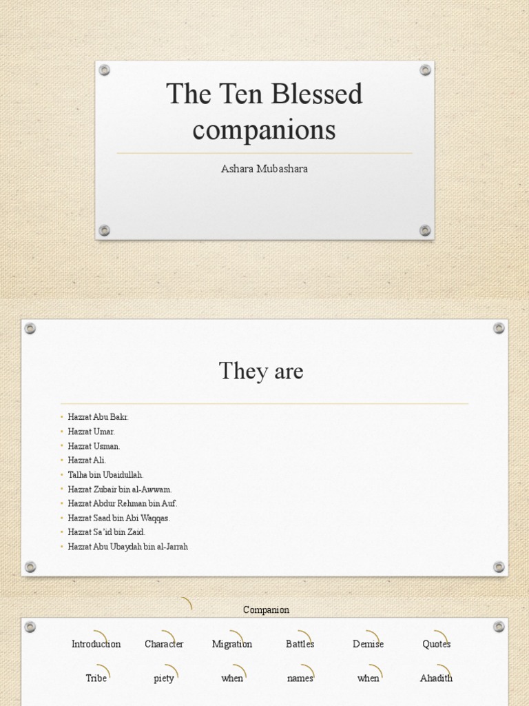 The Ten Blessed Companions2 | PDF | Umar | Muhammad