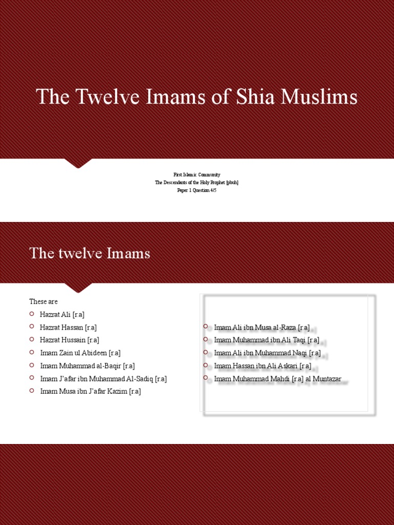 Overview of the Twelve Imams in Shia Islam | PDF | Shia Islam | Ali