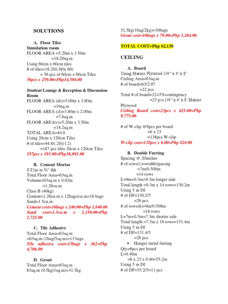 E. Solution | PDF | Tile | Materials