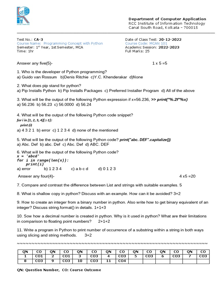 CA3 Question | PDF | Python (Programming Language) | Software Development