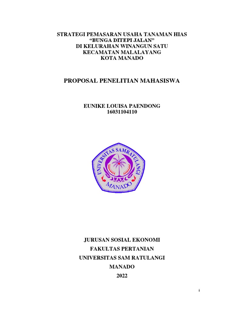 Eunike L Paendong Perubahan Proposal Sesuai BAP | PDF | Bisnis