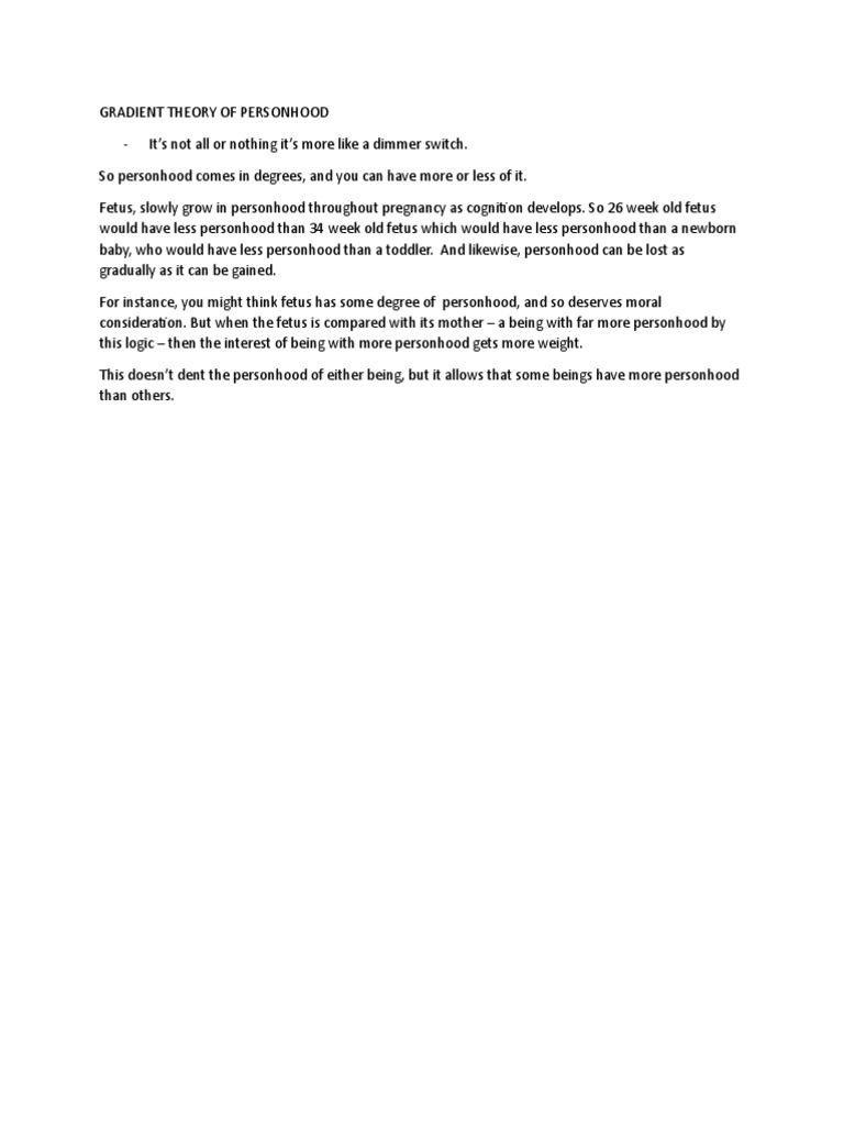 Gradient Theory of Personhood | PDF