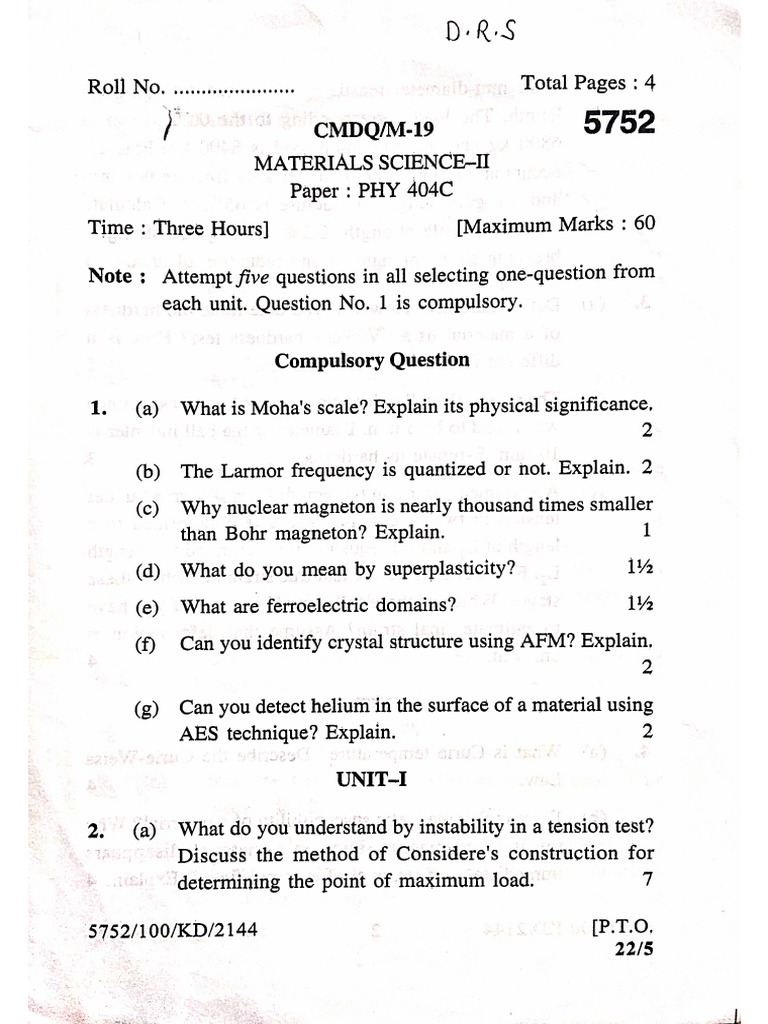 Material Science PYQ | PDF
