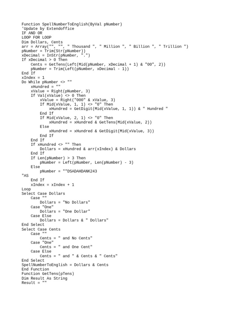 Numeric To Word Code5 | Download Free PDF | Computer Programming ...