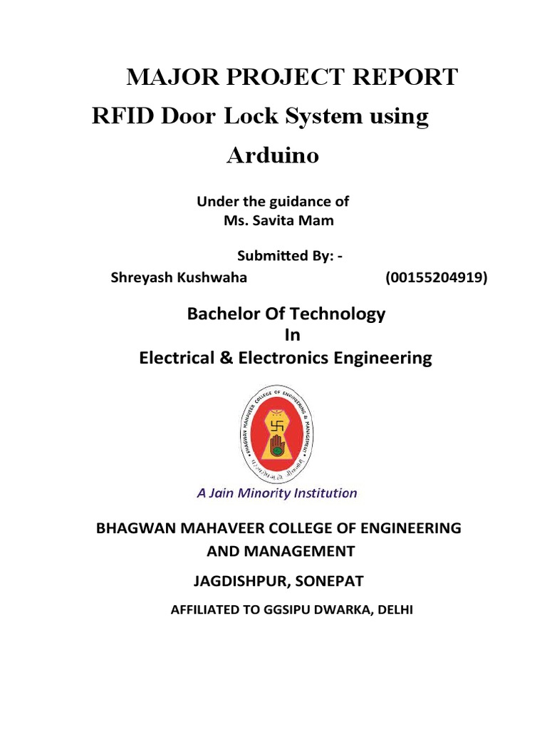 Major Project Rfid | PDF | Arduino | Radio Frequency Identification