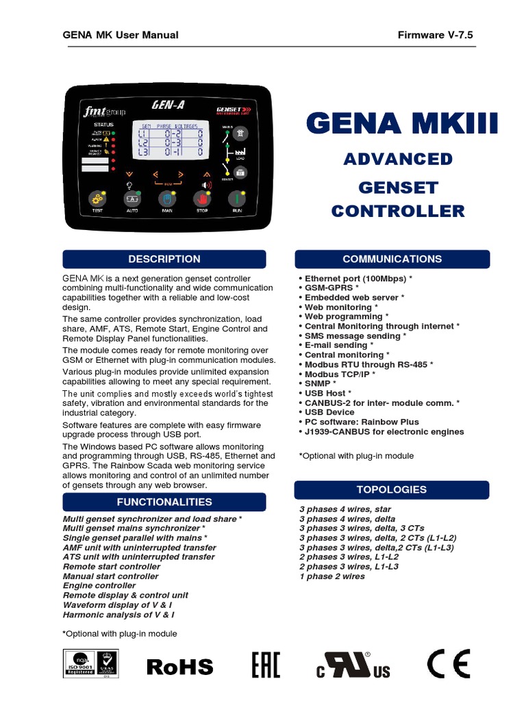 Technical Manual - Power Generator FMT FI138 MC | PDF | Usb | Power Supply