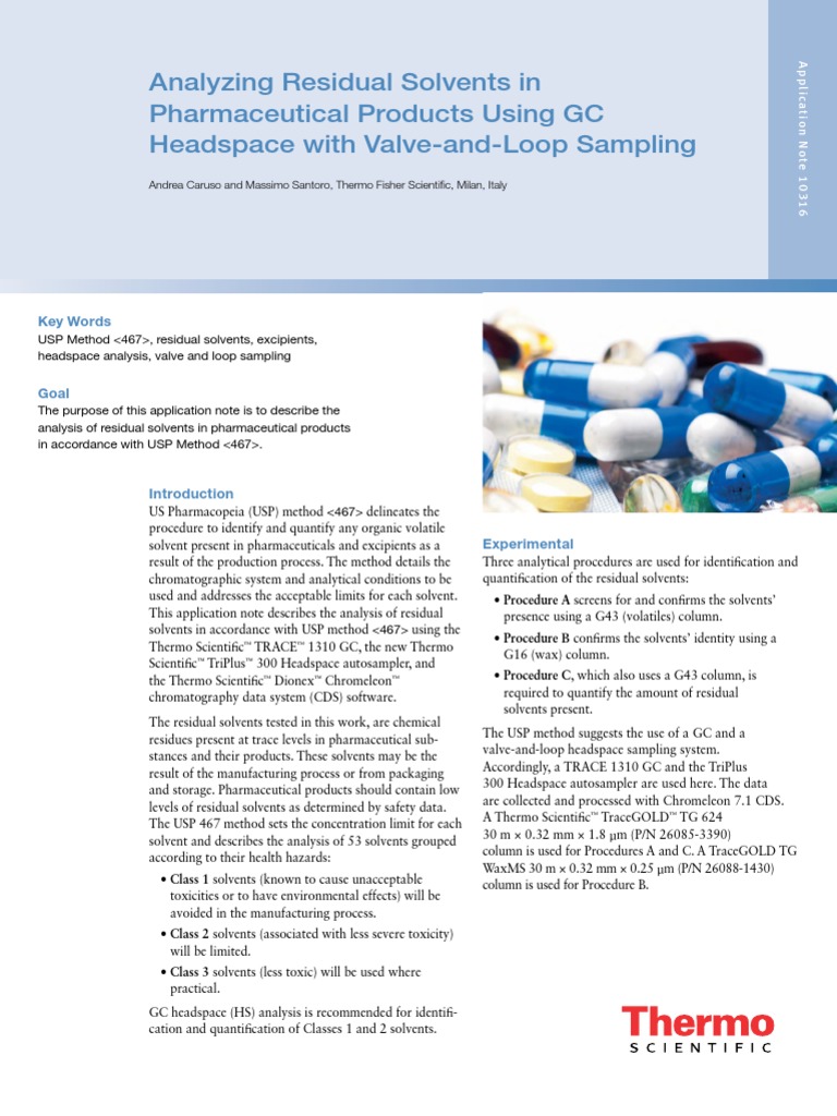 GC Residual Solvents Pharmaceuticals | PDF | Chromatography | Solvent