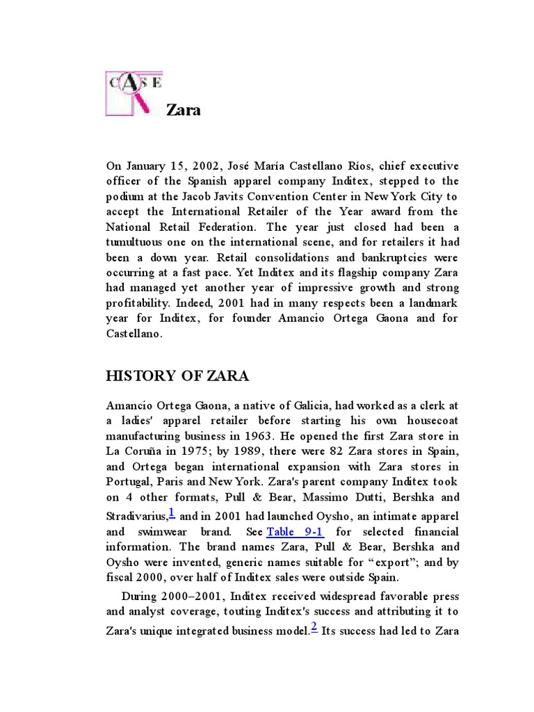Zara Case Study - K3 | PDF | Textiles | Clothing Industry