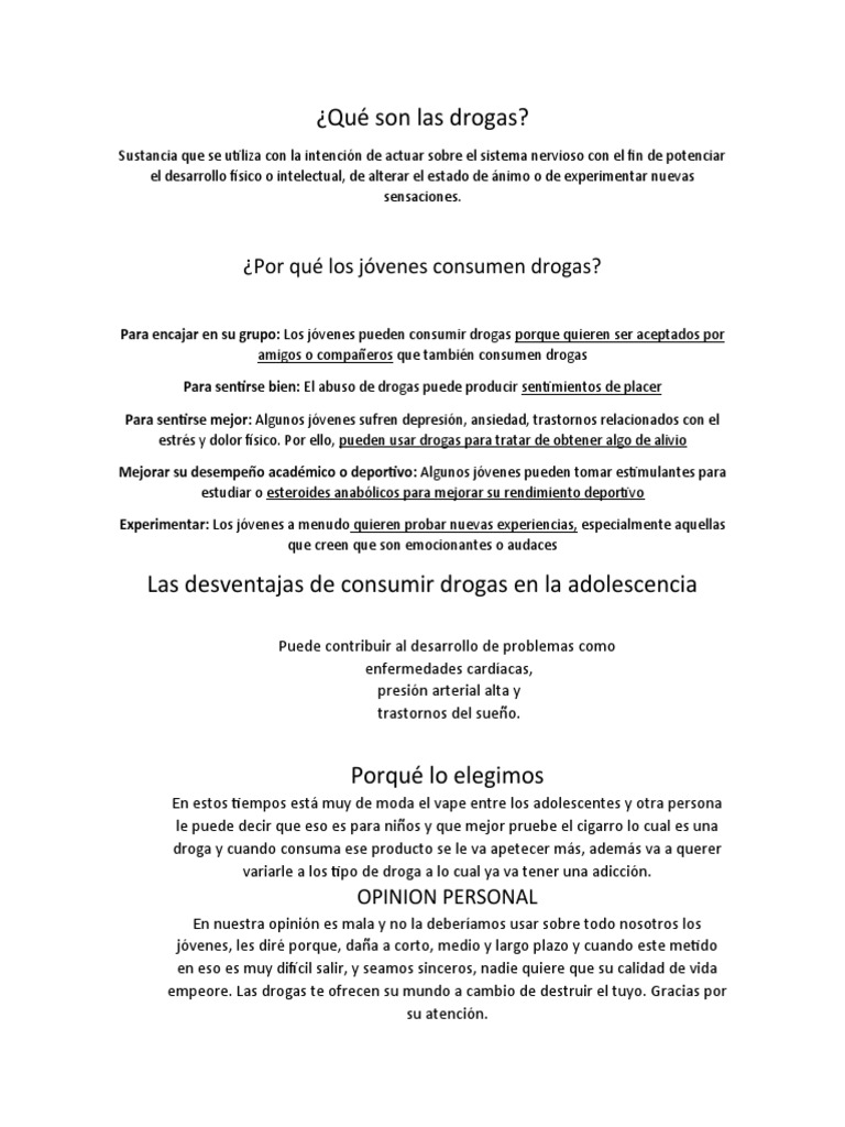 Qué Son Las Drogas Expresion Oral | PDF | Relaciones personales, crianza y desarrollo personal