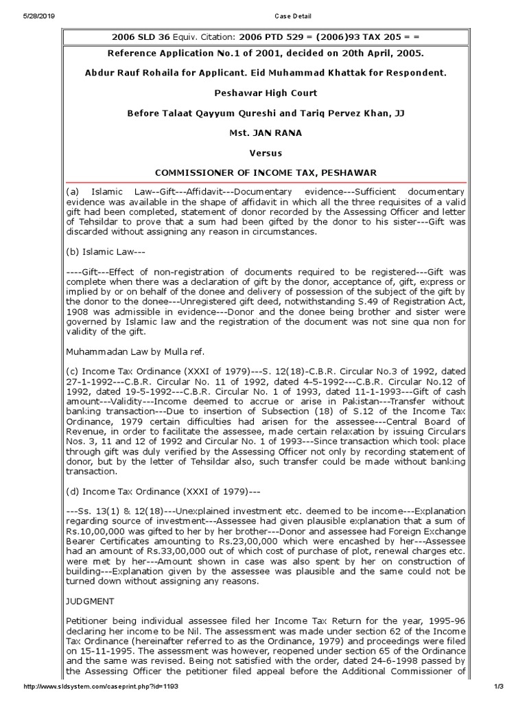 Validity of Gift Under Income Tax Act | PDF | Taxes | Judgment (Law)