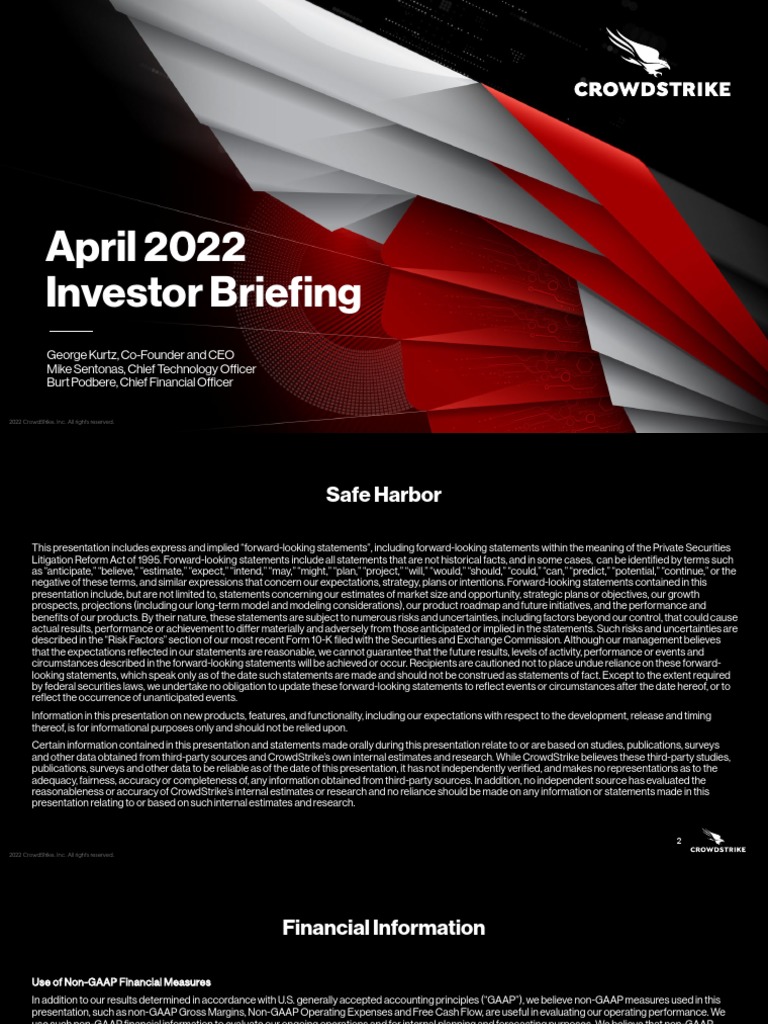 Investor Insights: CrowdStrike 2022 | PDF | Risk | Business