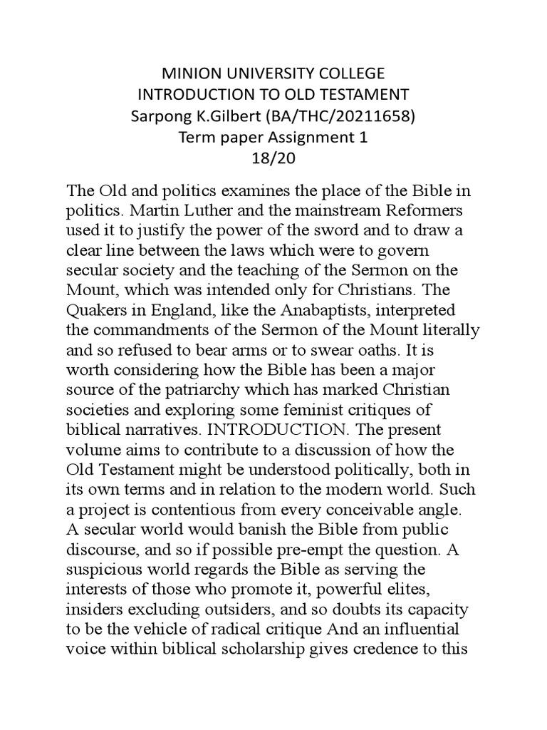 DOMINION University | PDF | Bible | Old Testament