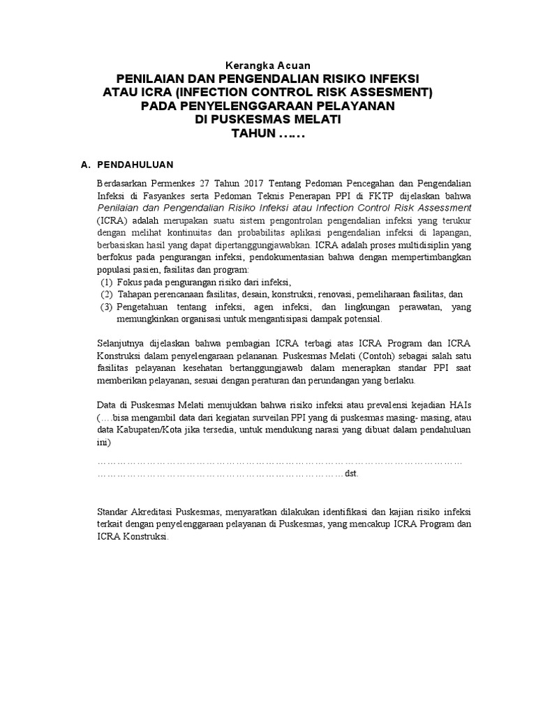 5.5.2.1 Contoh KAK ICRA Program Puskesmas | PDF