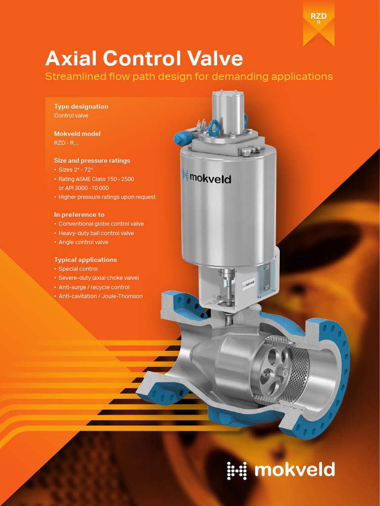 Mokveld Product Sheet Axial Control Valve 1 | PDF | Valve | Actuator