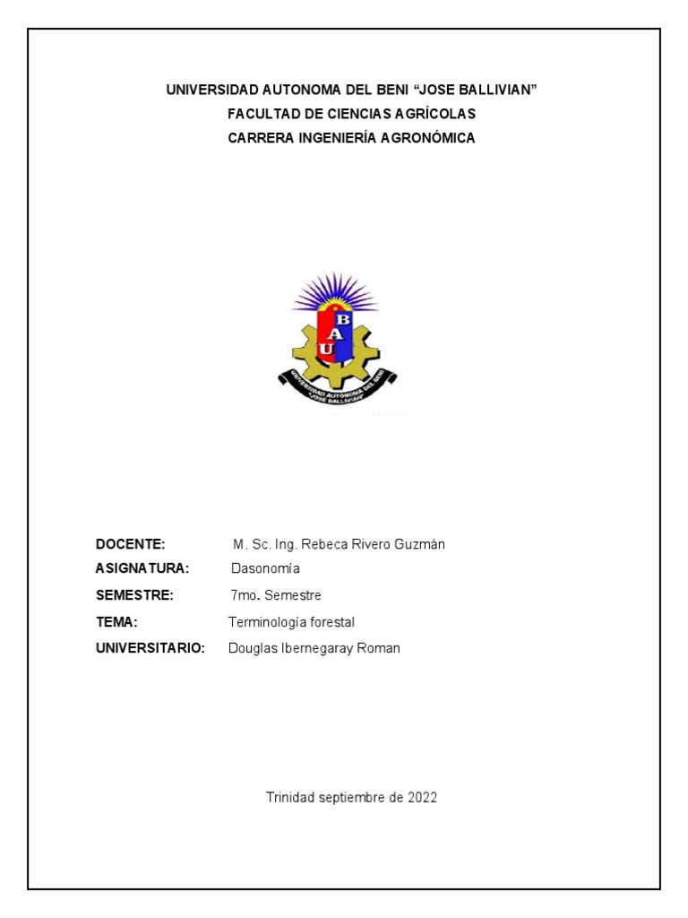 Terminología en Dasonomía Forestal | PDF