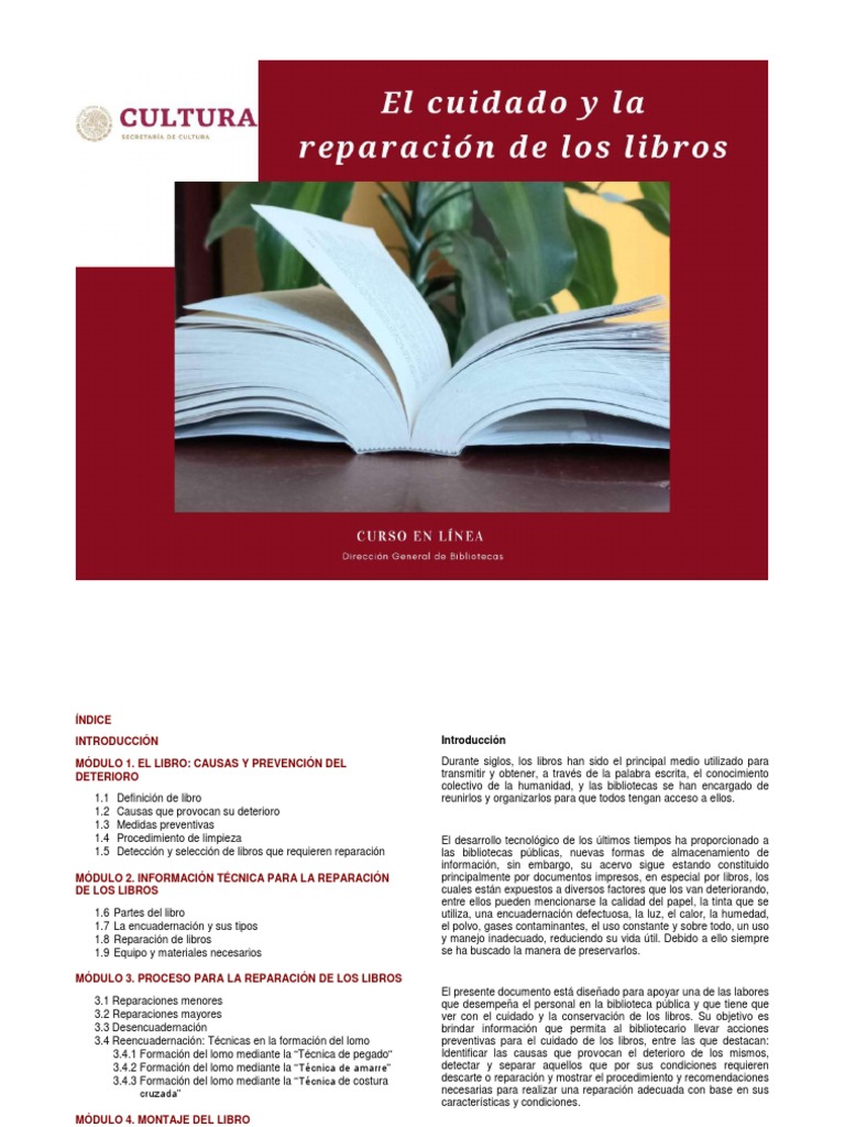 Manual El Cuidado y La Reparación de Los Libros | PDF | Papel ...