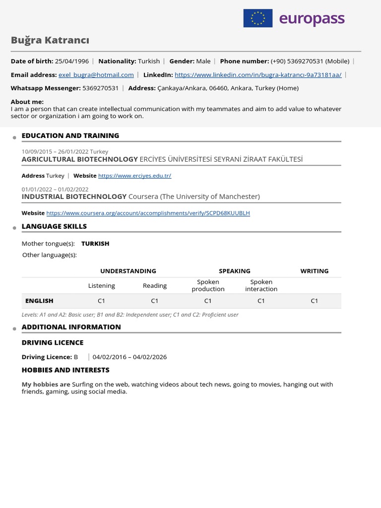 Buğra Katrancı CV ENG | PDF