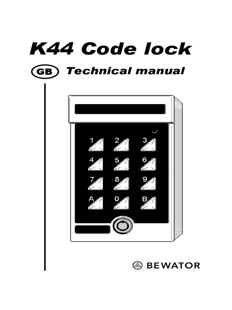 K44 Code Lock: Technical Manual | PDF | Switch | Computer Engineering