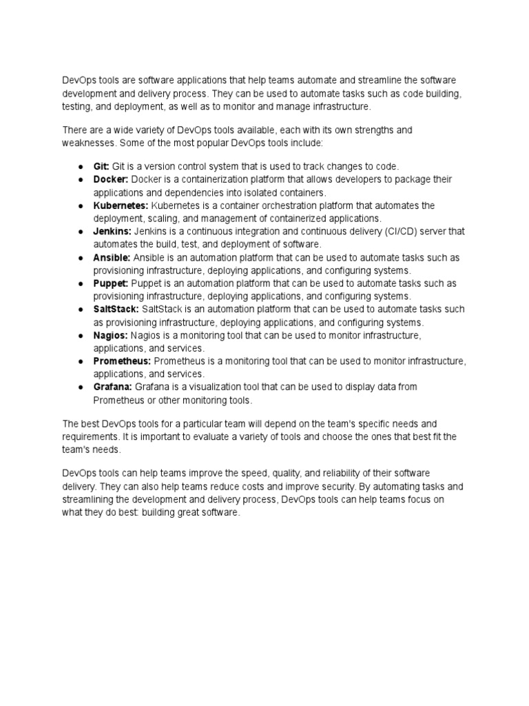 What Are Devops Tools | PDF