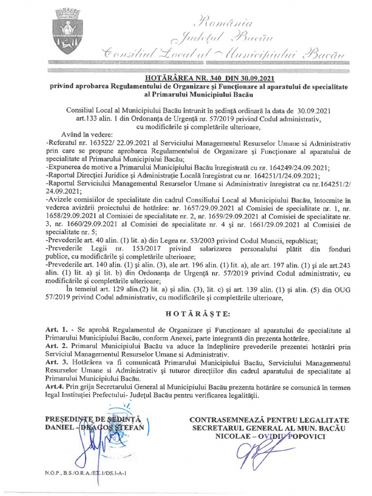 HCL nr.340 Din 30.09.2021 Editabil | PDF