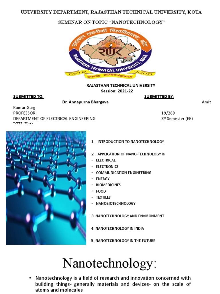 Seminar on Nanotechnology Applications | PDF | Nanotechnology ...
