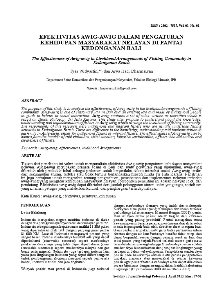 Awig Awig Kedonganan | PDF