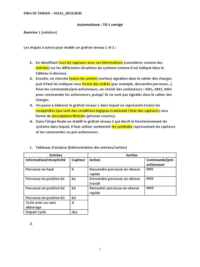 TD1 Correction | PDF