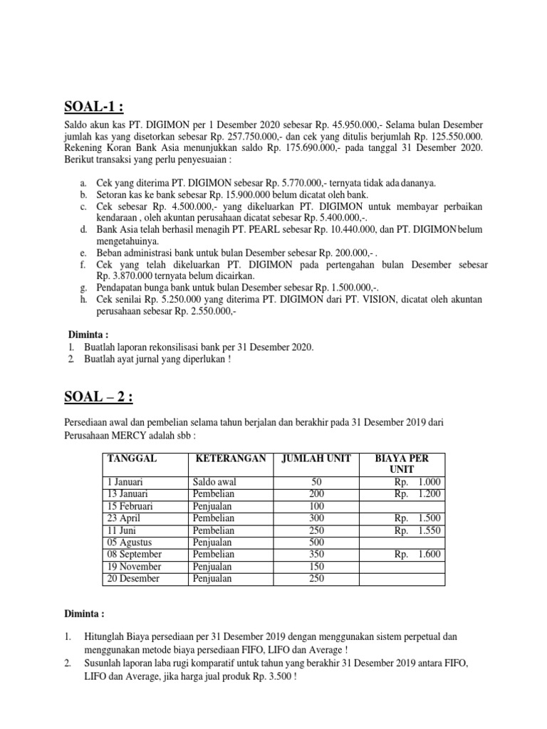 Soal Latihan UTS | PDF