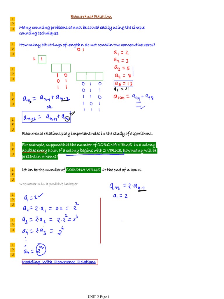 Recurrence Relation Pdf