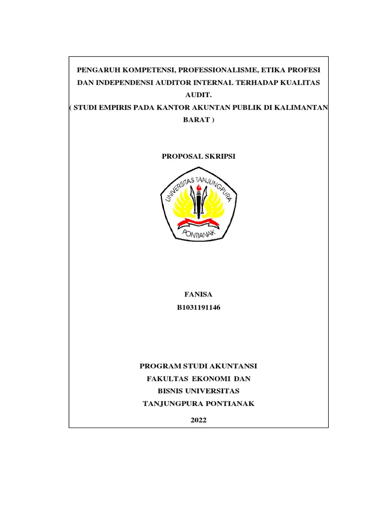 b1031191146 Fanisa Proposal Skripsi | PDF