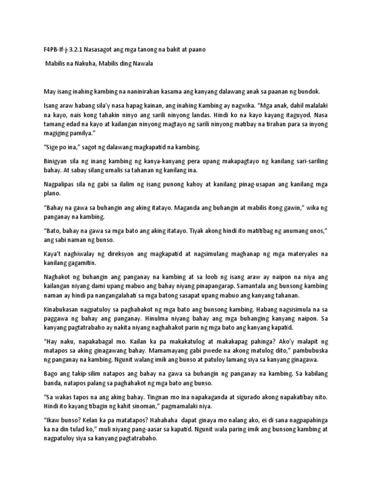 Fable Filipino | PDF