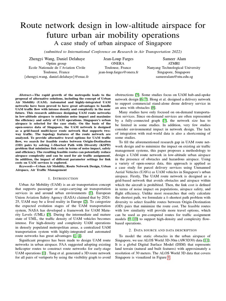 Route Network Design in Low-Altitude Airspace For Future Urban Air ...