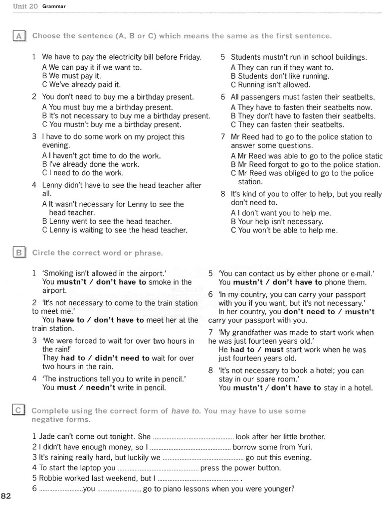 Modal Auxiliaries II - Exercises | PDF