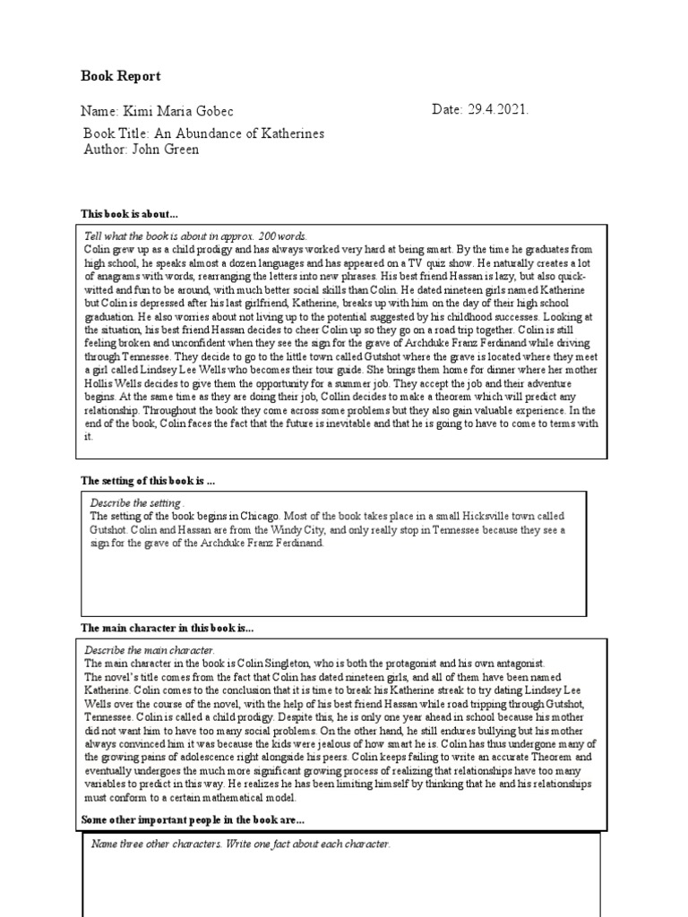 Abundance of Katherines Templ | PDF