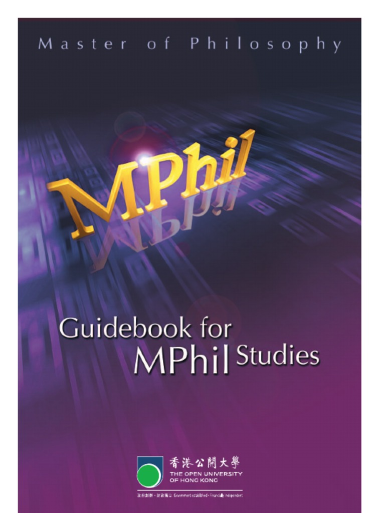 MPhil Guidebook | PDF | Thesis | Academic Degree