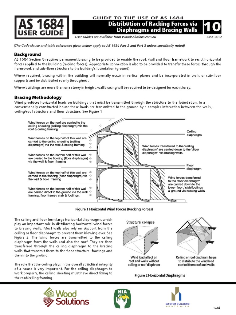 AS 1684 User Guide No. 10 - Distribution of Racking Forces | PDF | Wall ...