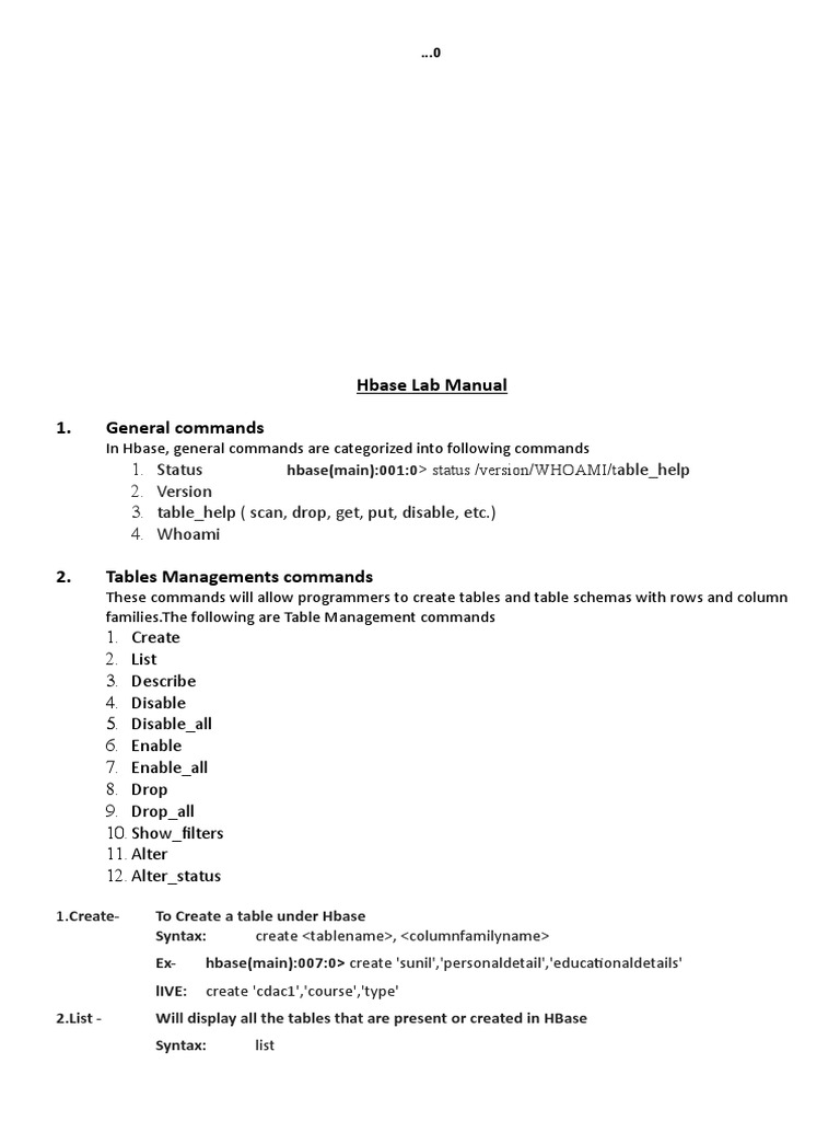 Hbase Lab Manual3.0-Update | PDF | Database Index | Computer Programming