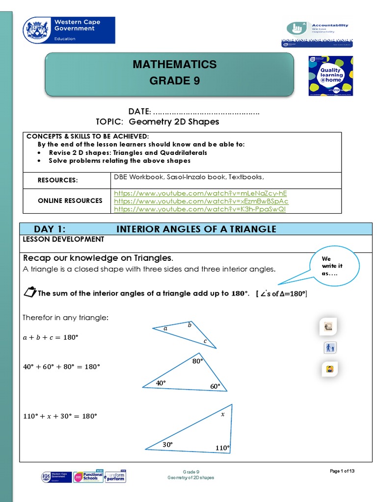 Mathematics Geometry worksheet | PDF | Elementary Geometry | Geometric Shapes