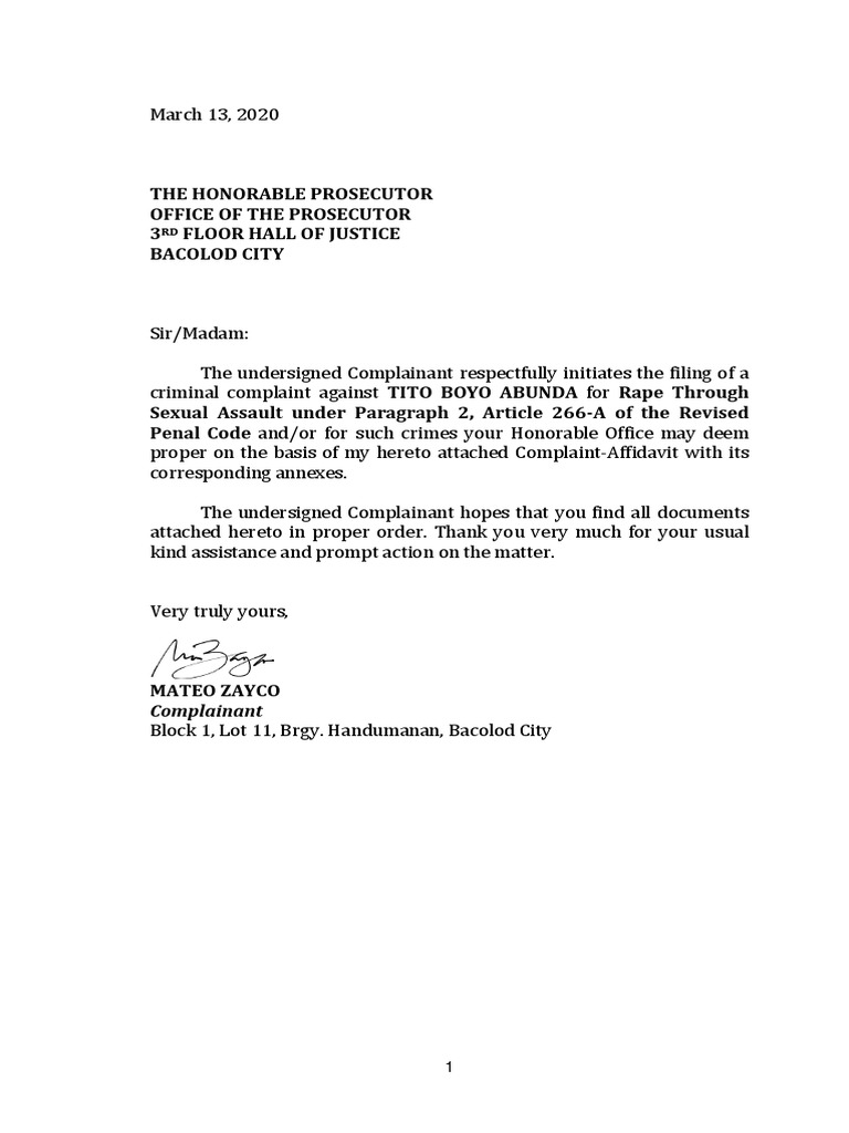 Complaint-Affidavit RA 7610 | PDF | Affidavit | Sexual Assault
