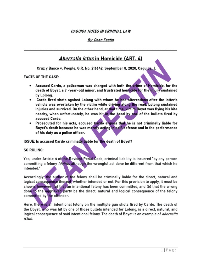 Caguioa Notes Criminal Law PPT Draft 1 New | Download Free PDF | Burden ...