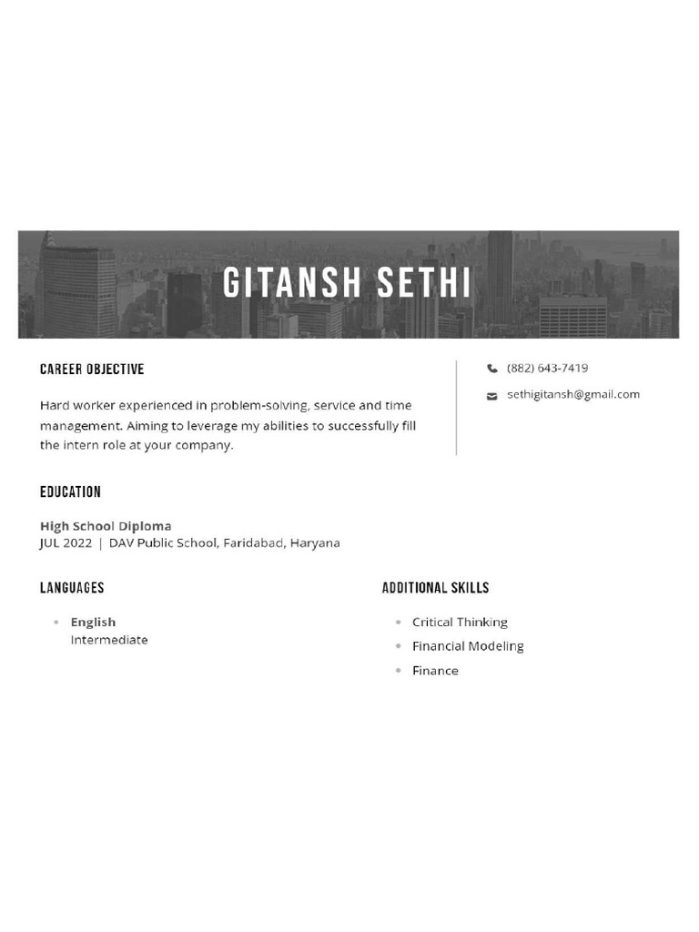 Gitansh Resume | PDF