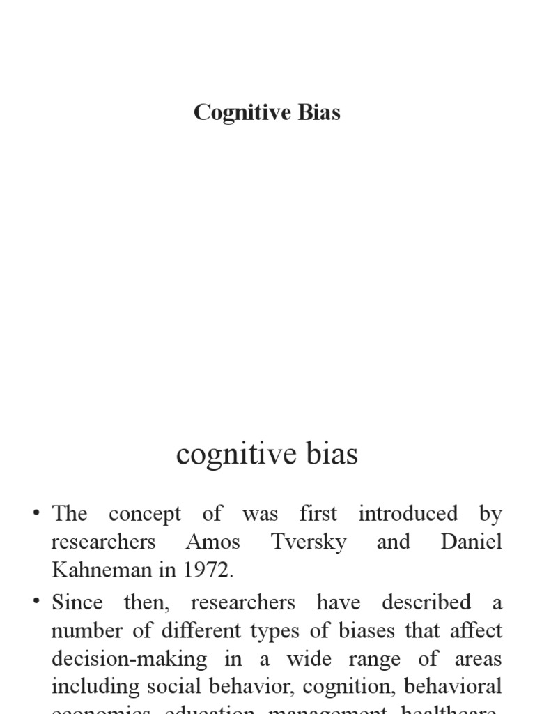 Cognitive Bias | PDF | Evidence | Psychological Attitude