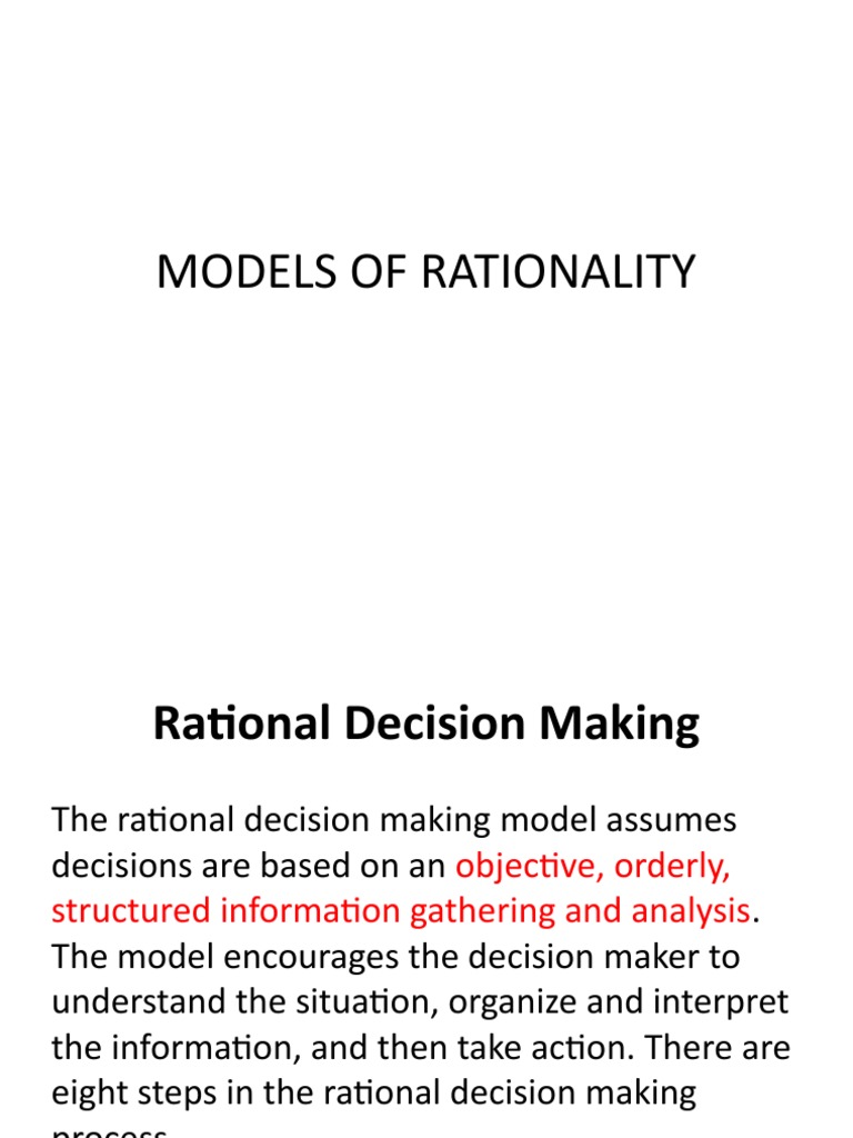 Models of Rationality | Download Free PDF | Decision Making | Rationality