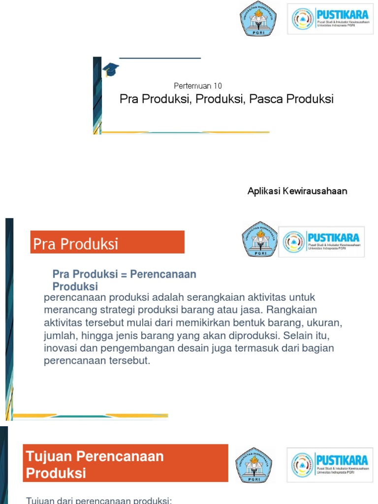 Pertemuan 10 Pra Produksi, Produksi, Dan Pasca Produksi | PDF