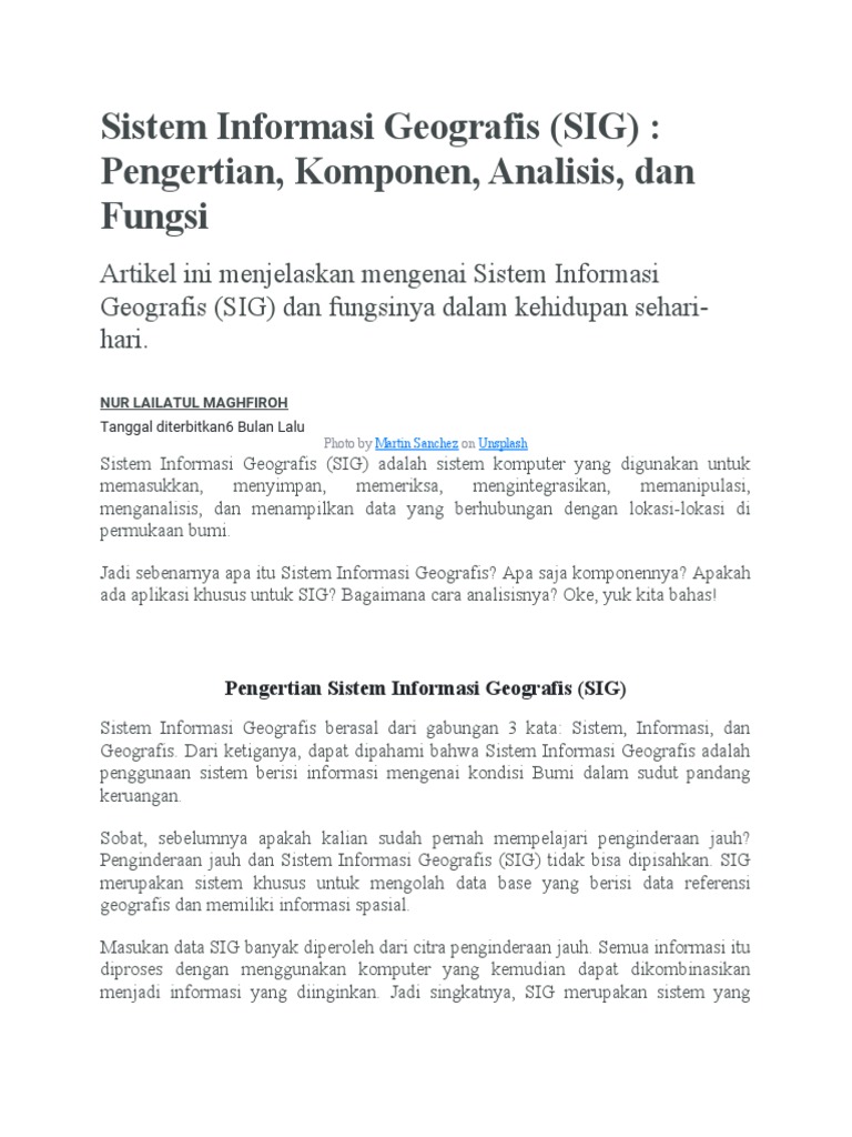 Sistem Informasi Geografis (SIG) : Pengertian, Komponen, Analisis, Dan ...
